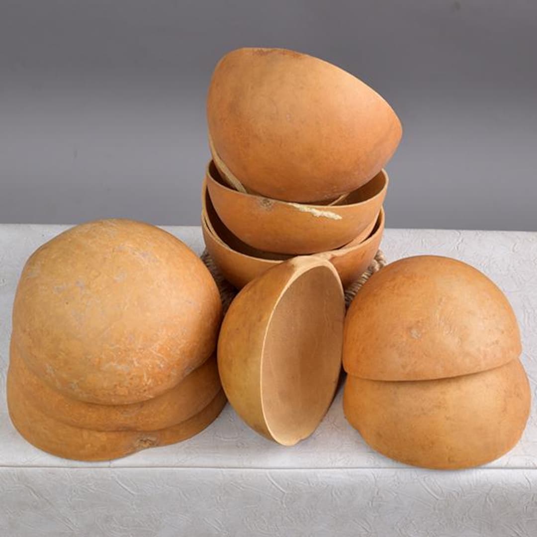 Small Half Calabash Bowl - Medium & Small| Wooden Utensil| Calabash Art ...