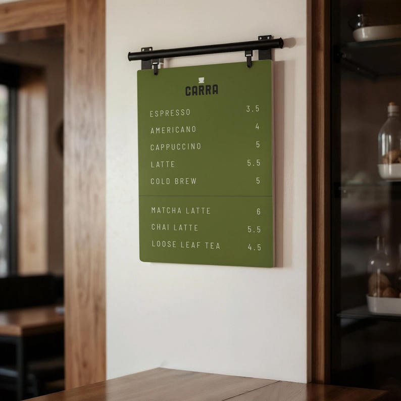 Custom Wall Menu Board 24" X 32" Sign Size Indoor/outdoor Steel Mount ...