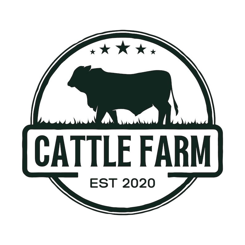 Custom Farm Logo Design Cattle Animal Rustic, Vintage Modern Farm Small ...