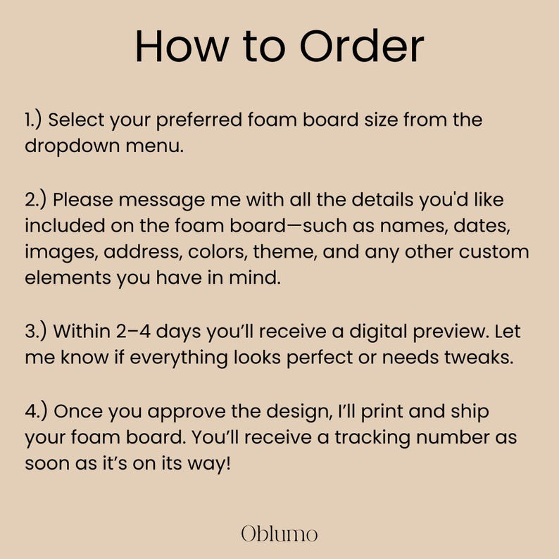 Custom Foam Board Personalized Display Wedding/event/business/birthdays ...