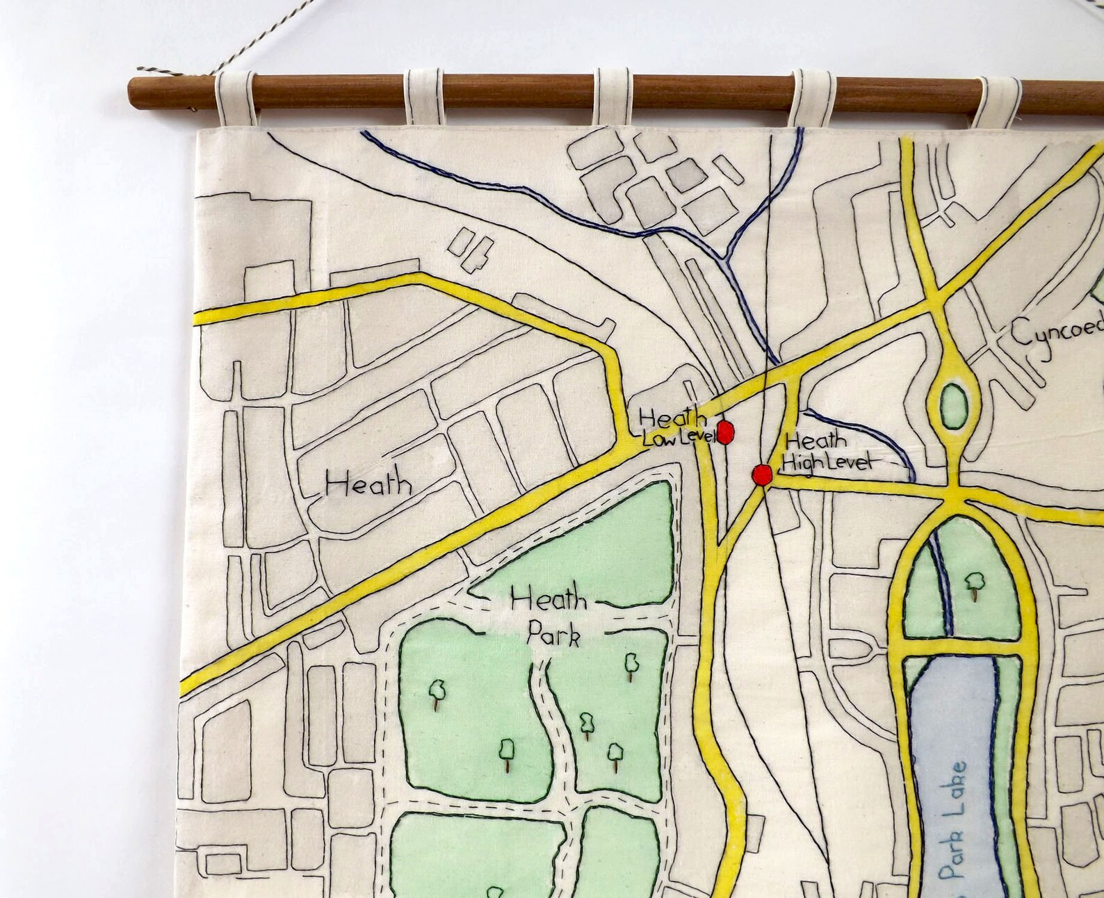 Cardiff North, Roath Park, Heath and Cyncoed Hand Embroidered and ...