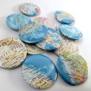 Vintage World Atlas Map Badges 45mm / Gifts for Geography Geeks! South ...