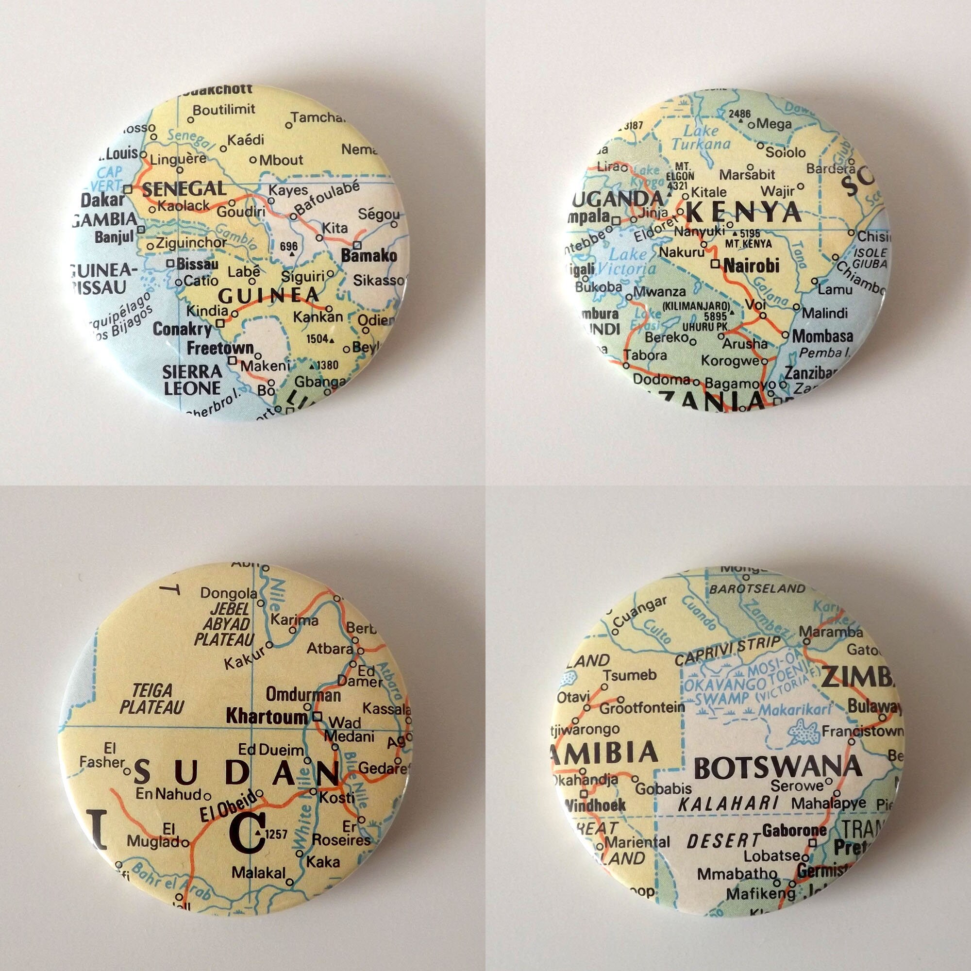Vintage Classroom World Atlas Map Badges 45mm / Gifts for Geography ...