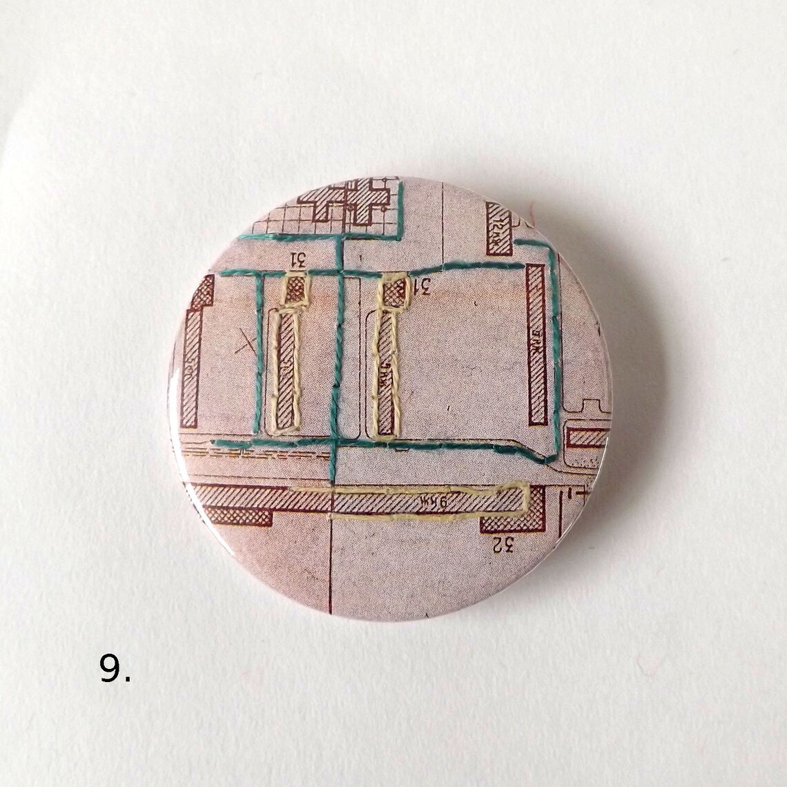 Stitched Recycled Vintage Architecture Journal Badges, Embroidered ...