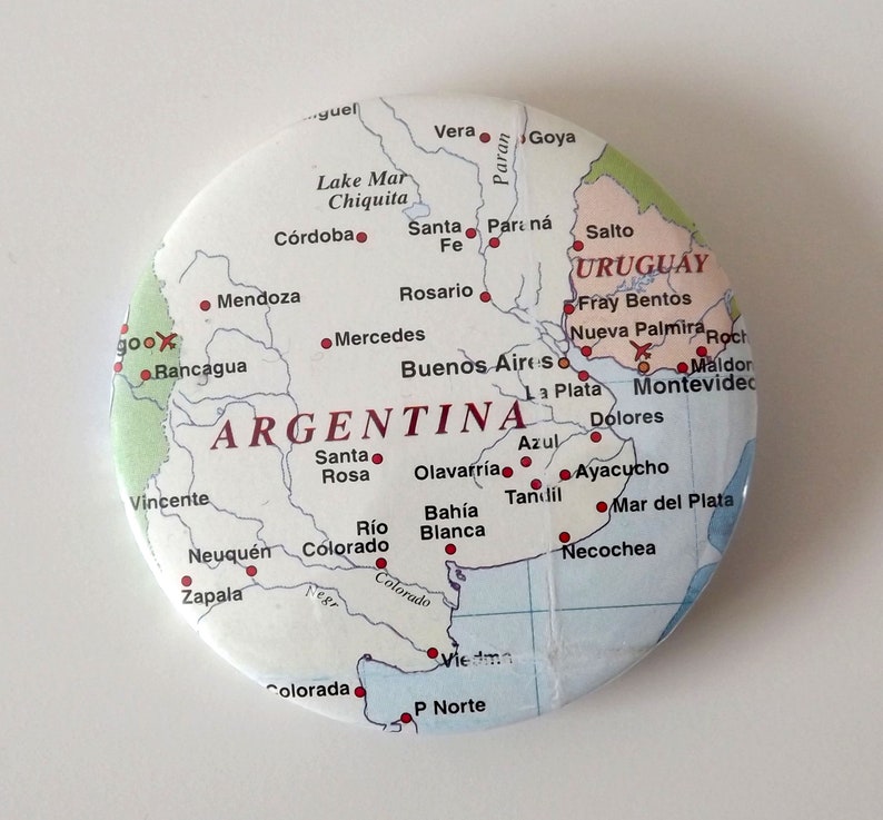 Vintage World Atlas Map Badges 45mm / Gifts for Geography Geeks! South ...