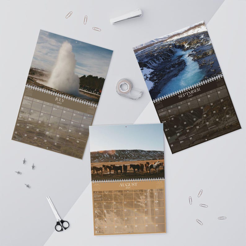Icelandic Scenery 2025 Wall Calendar - Etsy