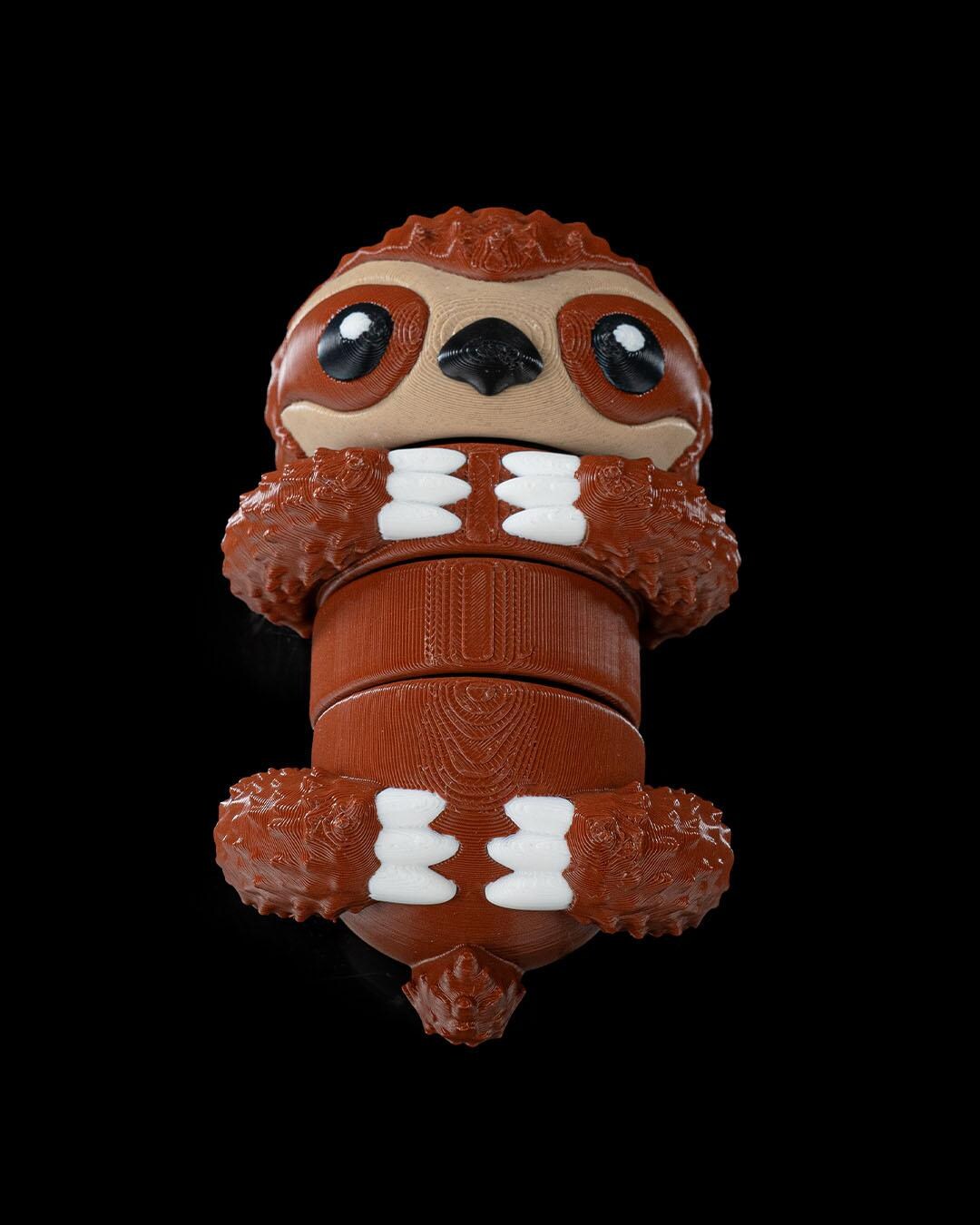 Cute Flexi Sloth - 3D Printed Flexible Duck Toy, Keychain, Magnet, or ...