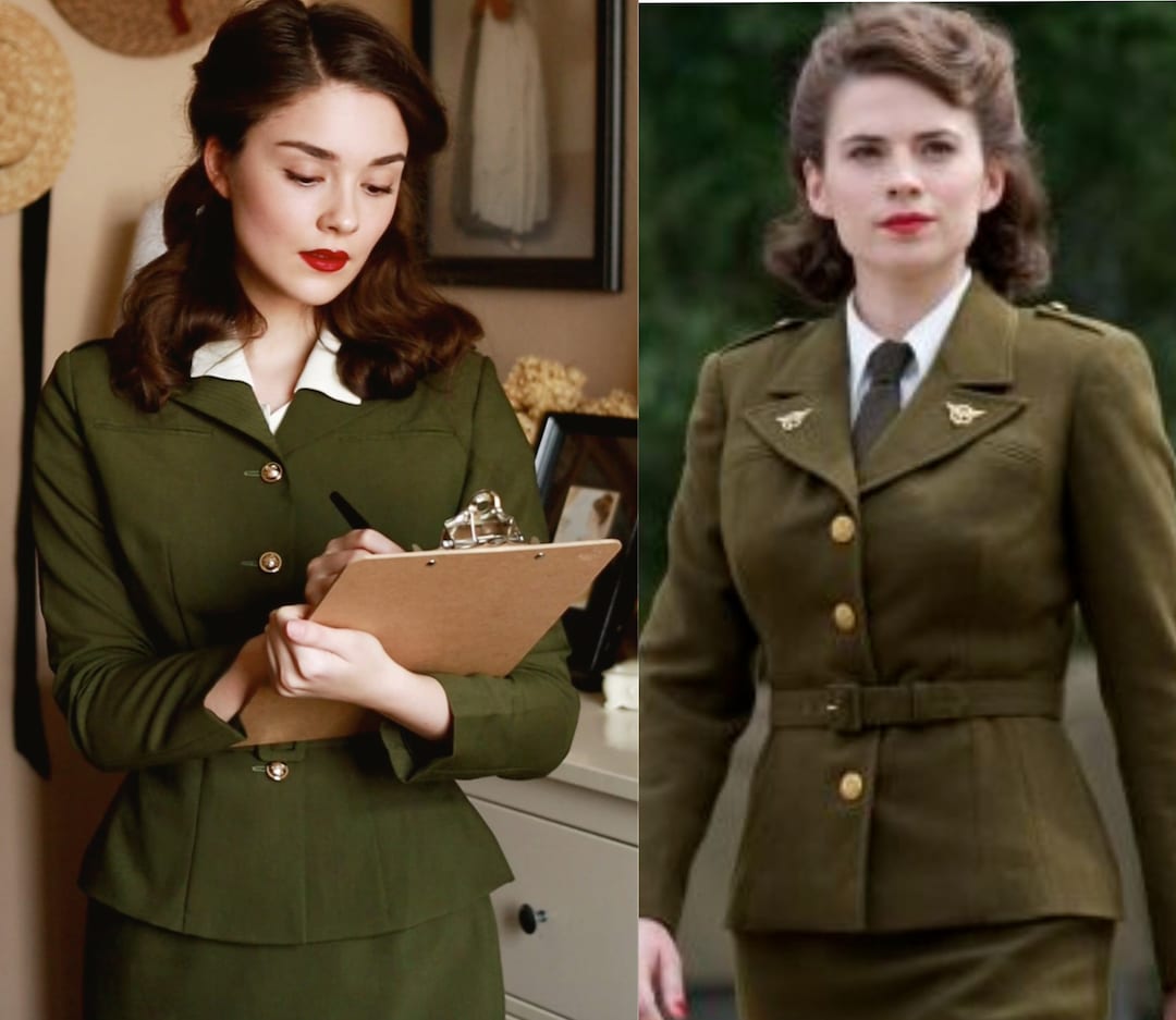 Agent Carter Military Suit - Vintage 1950s Suit With Pencil Skirt - Etsy