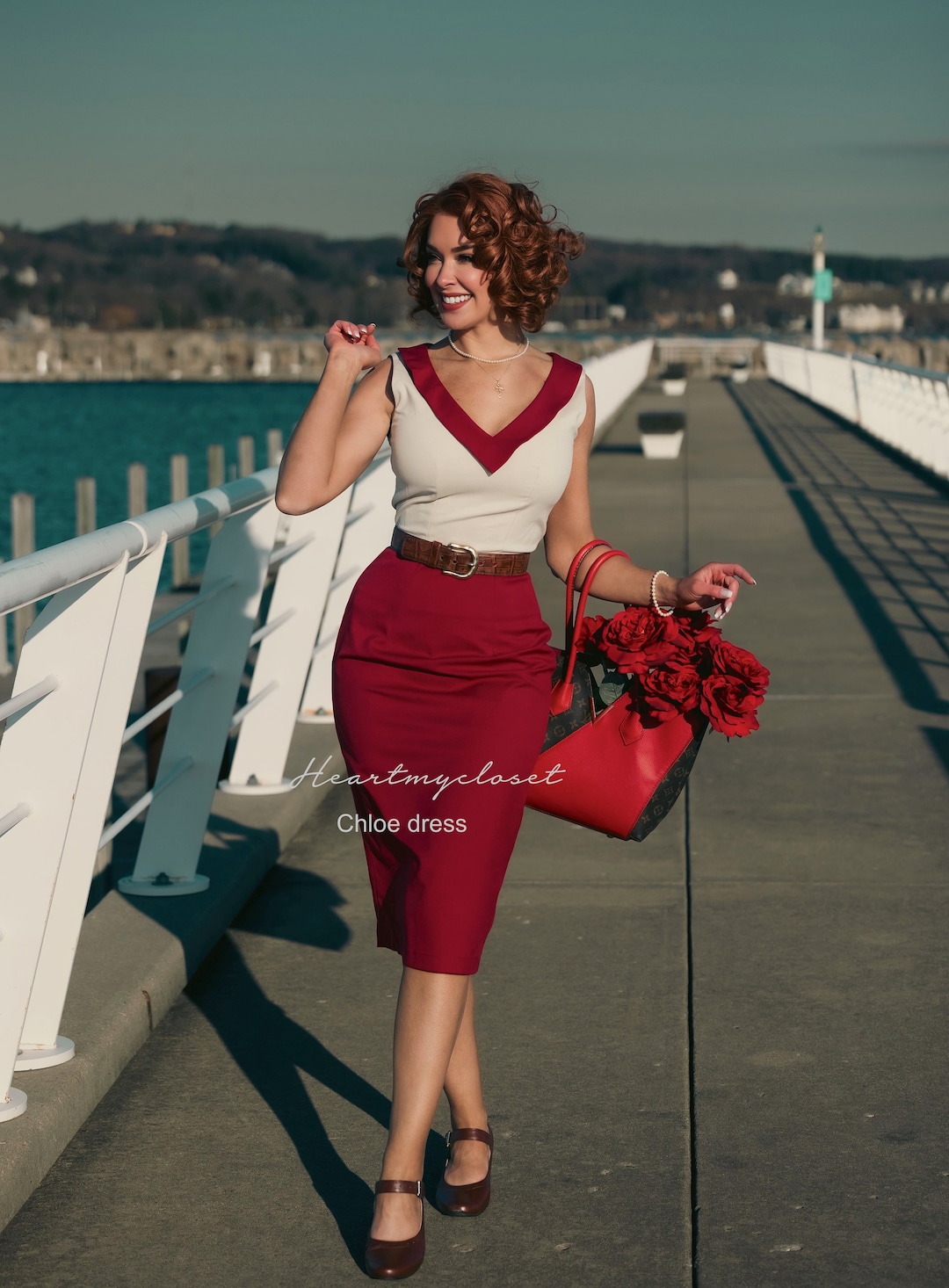 Chloe- 1950s Vintage Inspired Colorblock Dress - Etsy