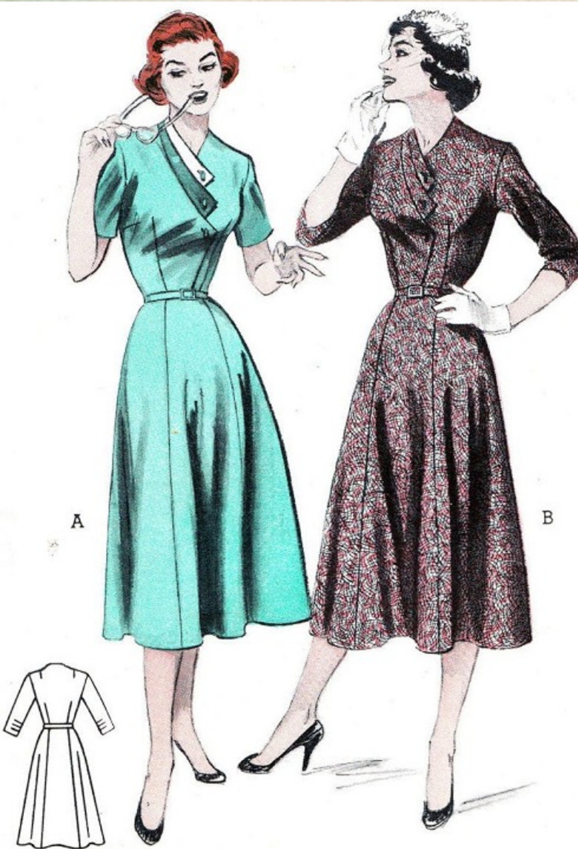 Lily A-line 1950s Vintage/ Custom Made Dress Retro 50s Made to Measure ...