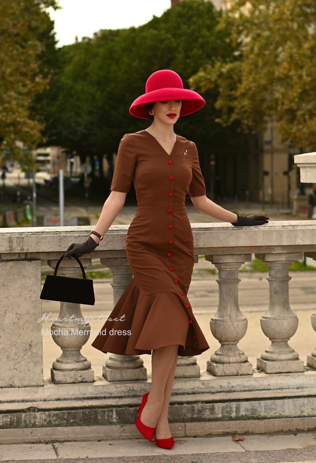 Mocha Mermaid Wiggle / Custom Made Dress Retro 50s Made to Measure ...