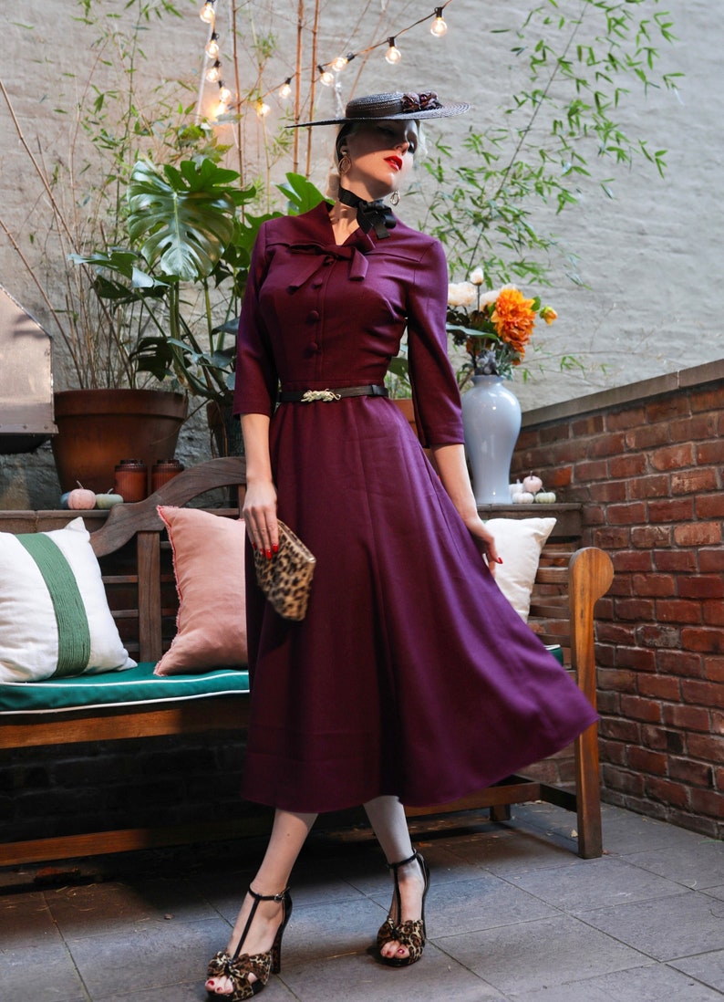 Willow Dress With Belt 1950s A-line Vintage Dress Custom Made - Etsy