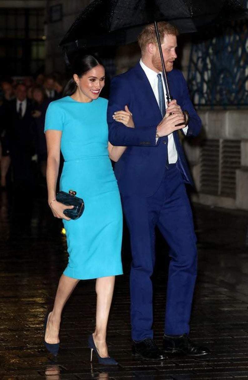 Meghan Markle Inspired Blue Dress Custom Made Pencil - Etsy