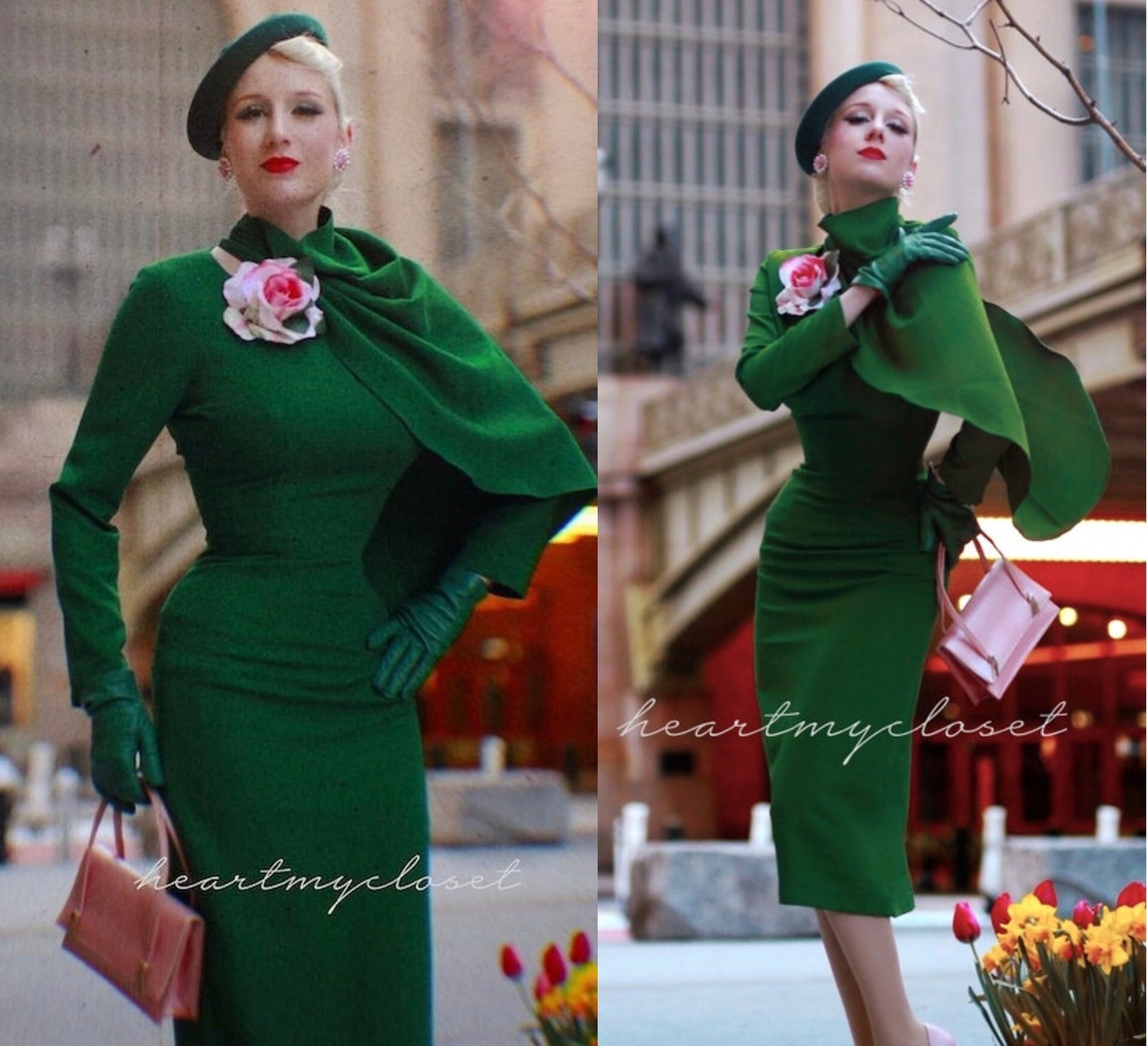 Meghan Markle Inspired GREEN Dress Custom Made Pencil With - Etsy
