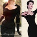 Janice - Old Hollywood Pencil Dress Curve Neckline - Etsy