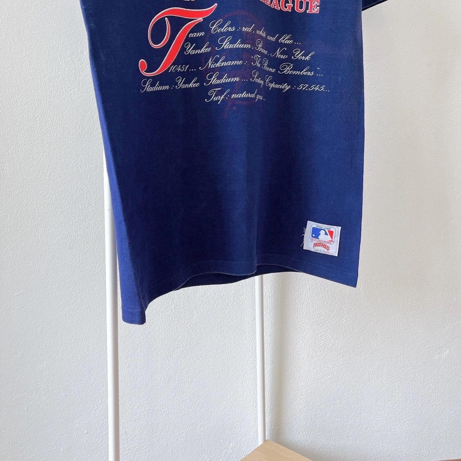 Vintage 90s New York Yankees T-shirt - Nutmeg Mills MLB Blue Tee (L) - Etsy
