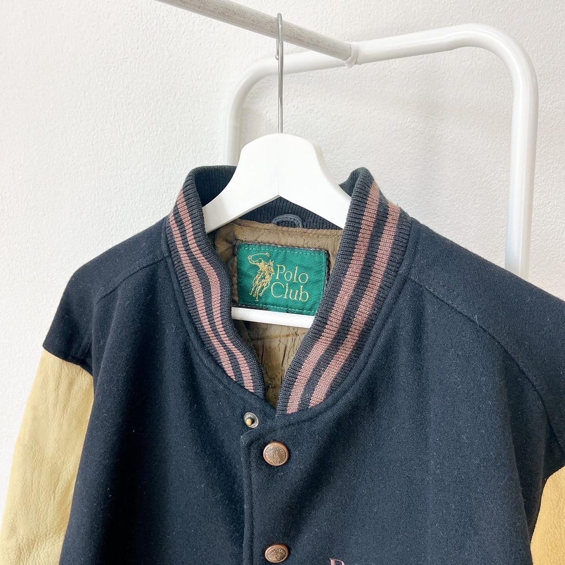 Vintage 90s Polo Club Varsity Jacket: Embroidered Black XL - Etsy