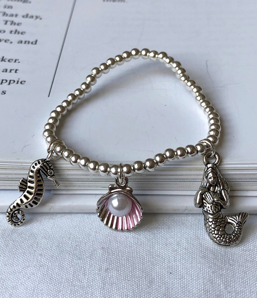 Mermaid and Seahorse Charm Bracelet - Etsy