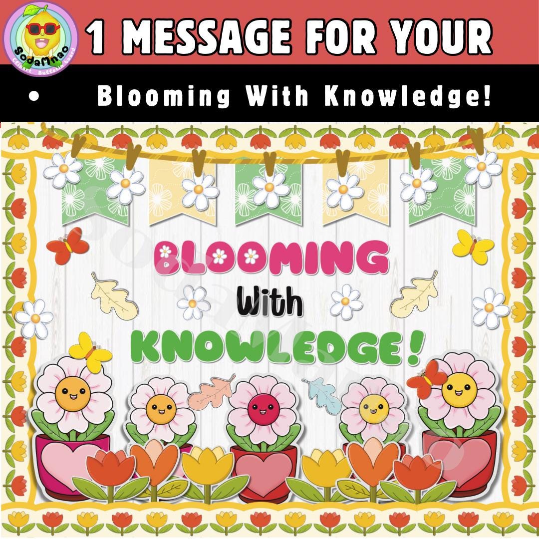 Spring Bulletin Board Kit, Butterfly, Flower Editable Name Tag ...