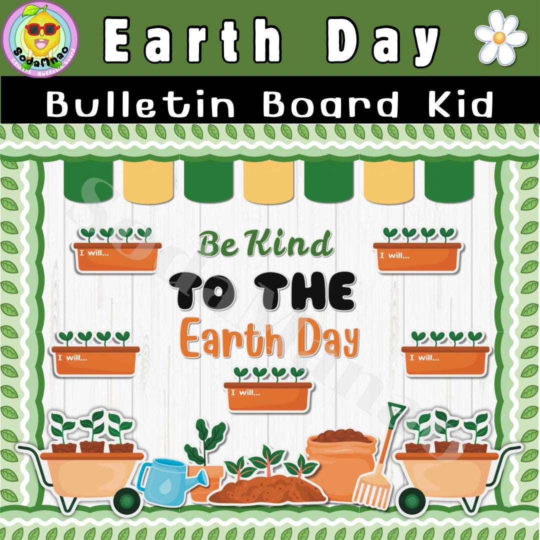 Earth Day Bulletin Board Kit, April Bulletin Board Door Decor Kit ...