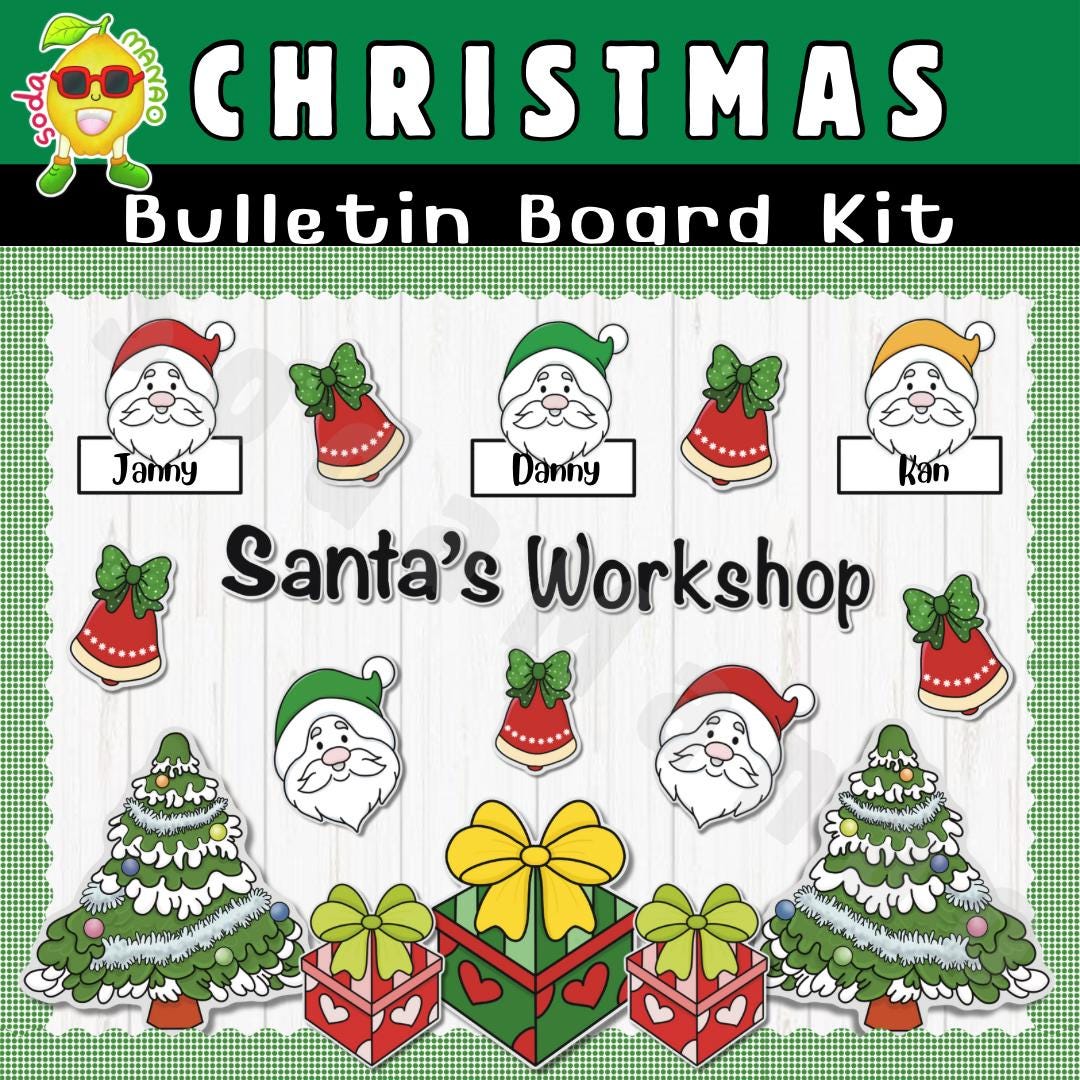 Santas Workshop Bulletin Board Kit Christmas Bulletin Board Classroom ...