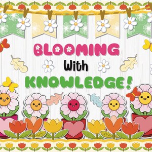 Spring Bulletin Board Kit, Butterfly, Flower Editable Name Tag ...