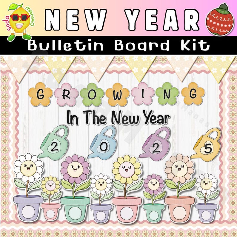 New Year Bulletin Board Kid | Growing in the New Year Bulletin Board ...