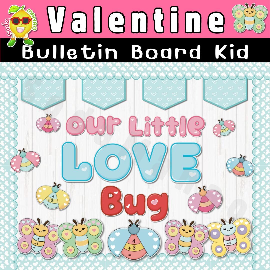 Valentine's Day Bulletin Board Kit, February Bulletin Board Door Decor ...