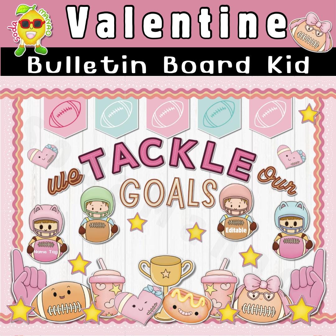 Valentine's Day Bulletin Board Kit, February Classroom Decoration, Goal ...