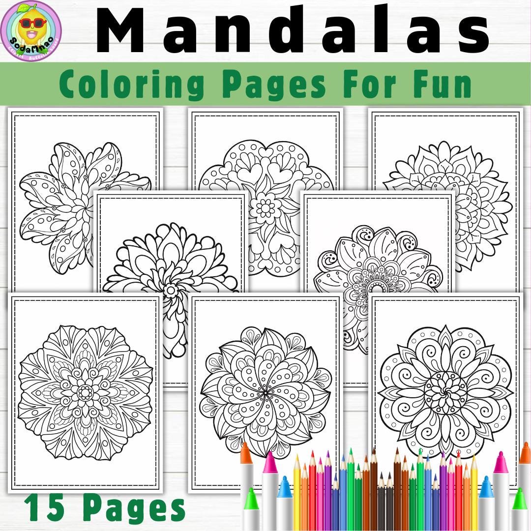 Mindfulness Calming Mandalas Sheets, Coloring Pages Mandala Craft ...