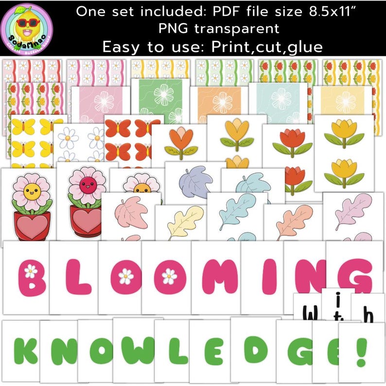Spring Bulletin Board Kit, Butterfly, Flower Editable Name Tag ...