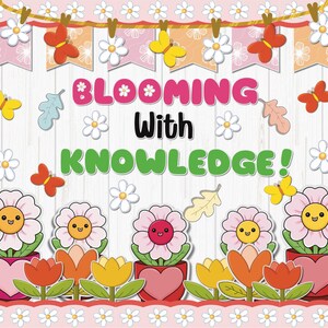 Spring Bulletin Board Kit, Butterfly, Flower Editable Name Tag ...