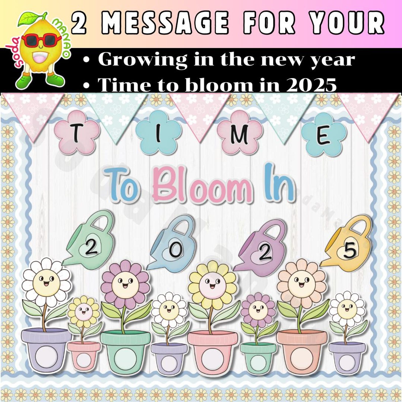 New Year Bulletin Board Kid | Growing in the New Year Bulletin Board ...