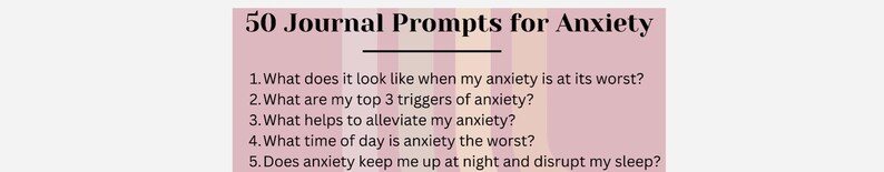 Printable PDF Journal Prompts for Anxiety - Etsy