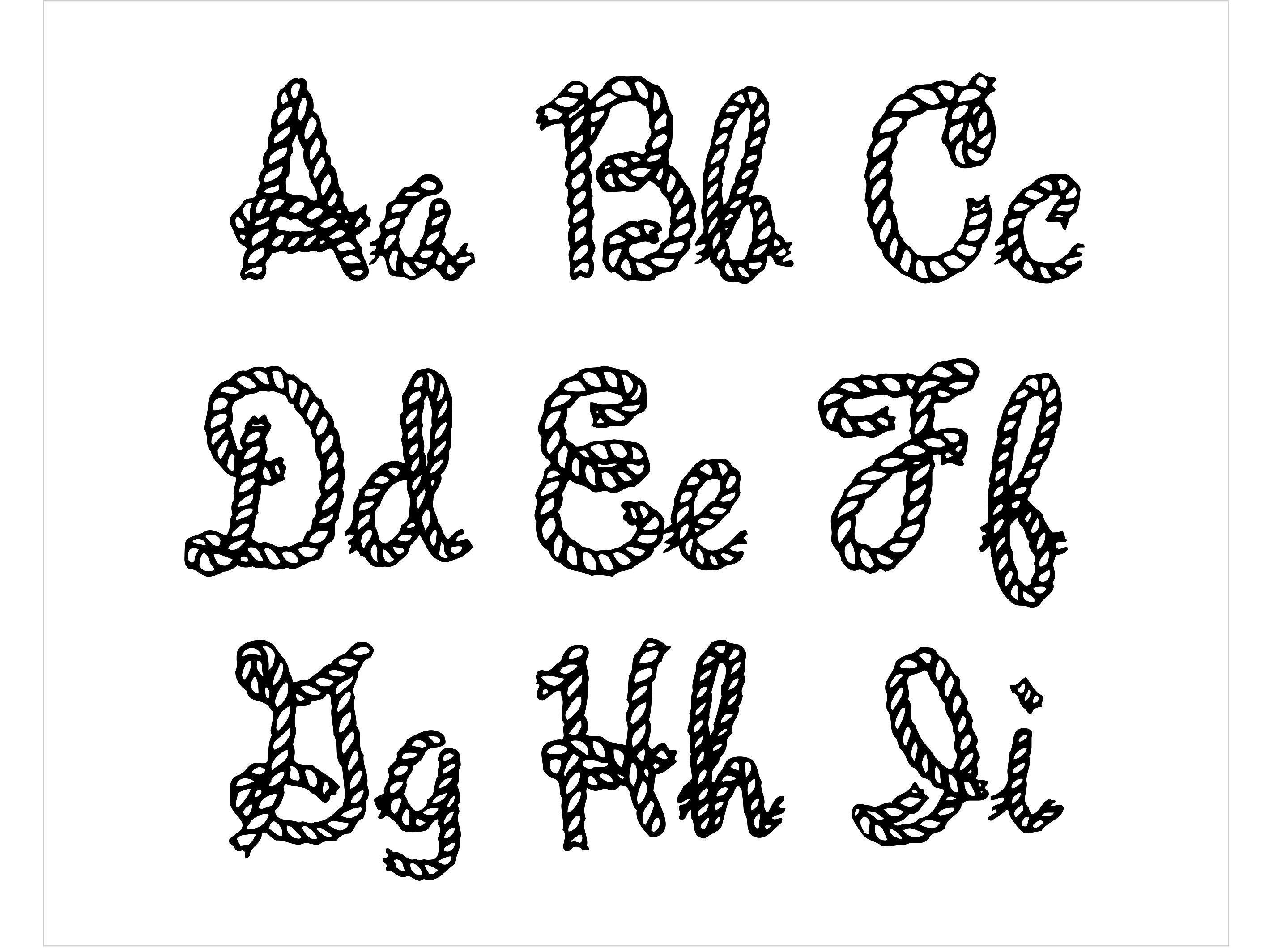 Rope Font TTF SVG PNG | Western Cowboy Rope Font Handwriting Font Rope ...