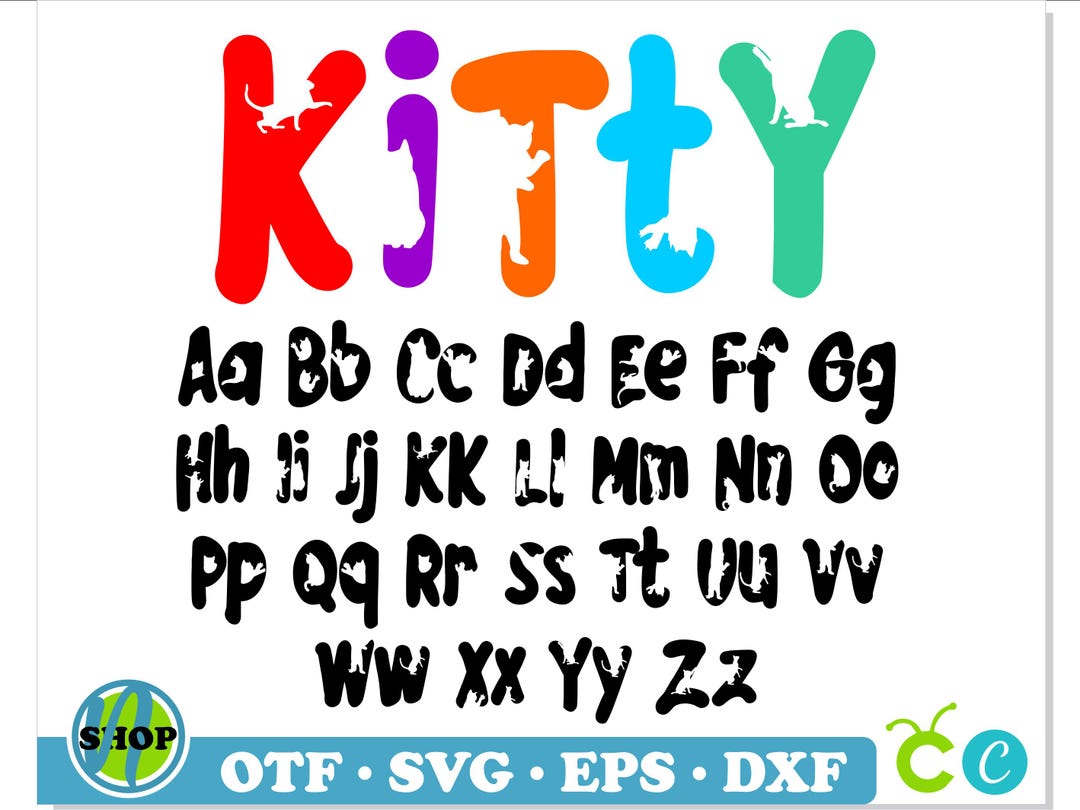 Kitty Font SVG, Kitty Font OTF, Cat Font Svg, Cat Font Ttf, Cat Font ...