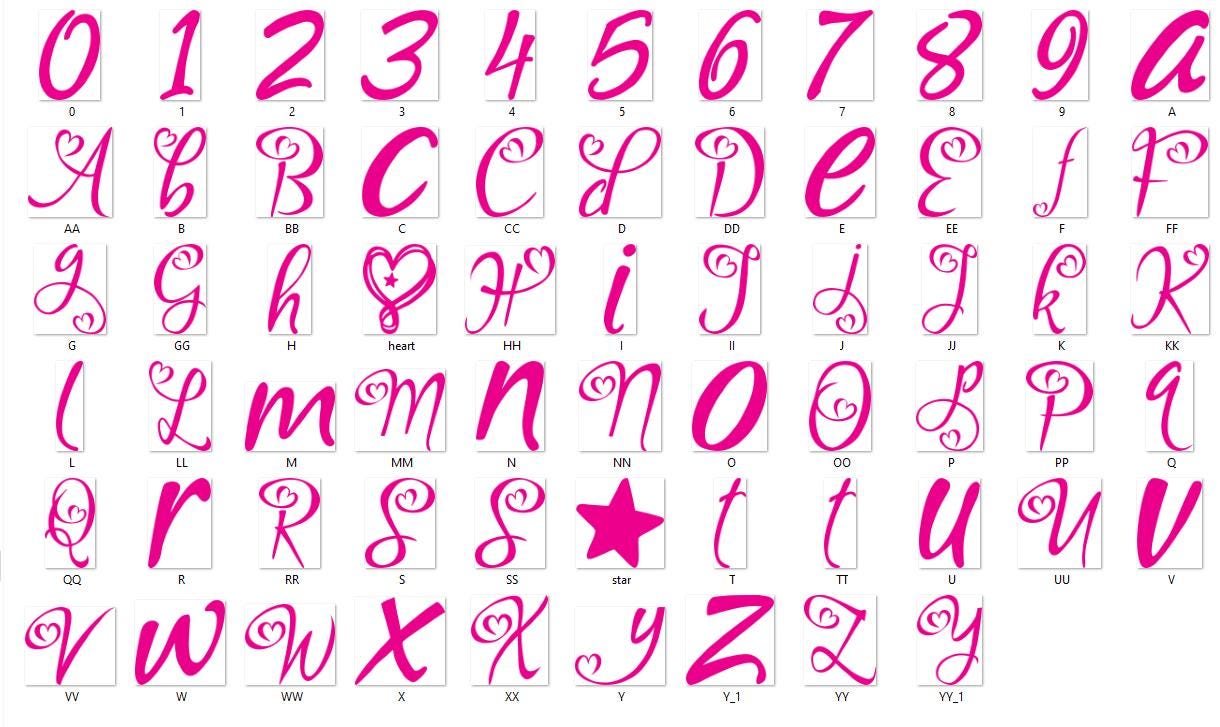 Jojo Font TTF, Jojo Letters Svg Png, Valentine Day Font, Heart Font ...