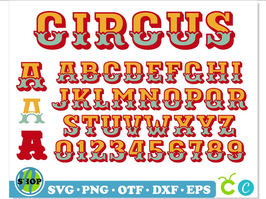 Circus Font SVG TTF PNG Circus Font Otf, Vintage Font Svg, Circus Font ...
