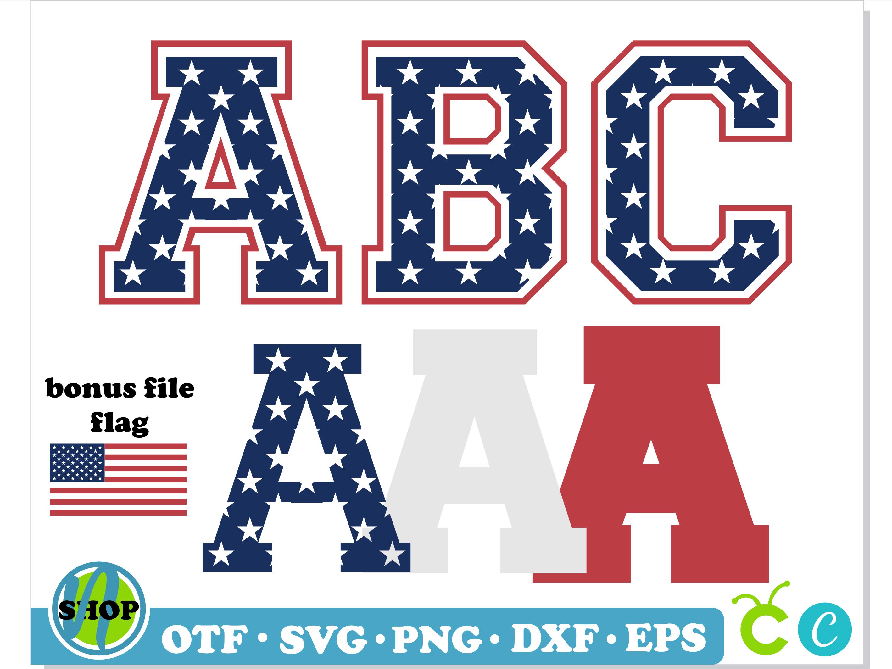 American Flag Font Letters