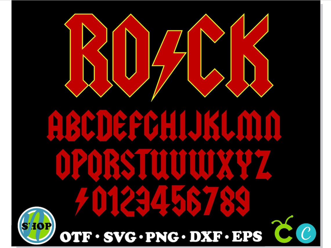 Rock Font TTF SVG PNG, Hard Rock Font Svg, Music Font, Metal Font ...