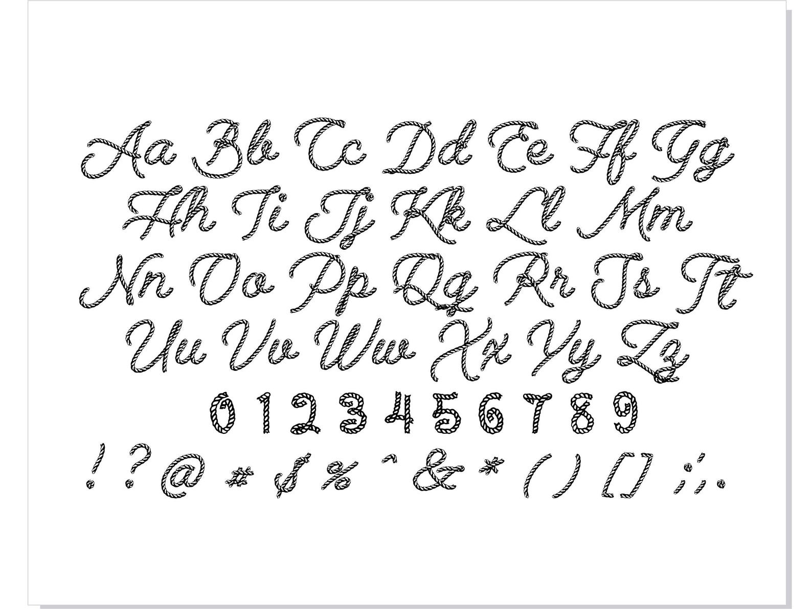 Cowboy Rope Font TTF Western Cowboy Letters SVG PNG - Handwriting Font ...
