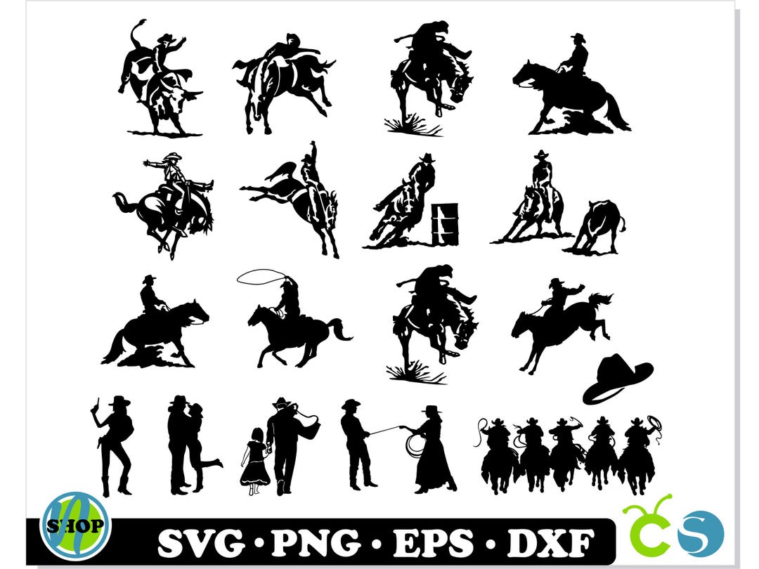 Cowboy SVG Bundle Silhouettes | Cowboy Svg Png, Cowboy Svg Shirt ...