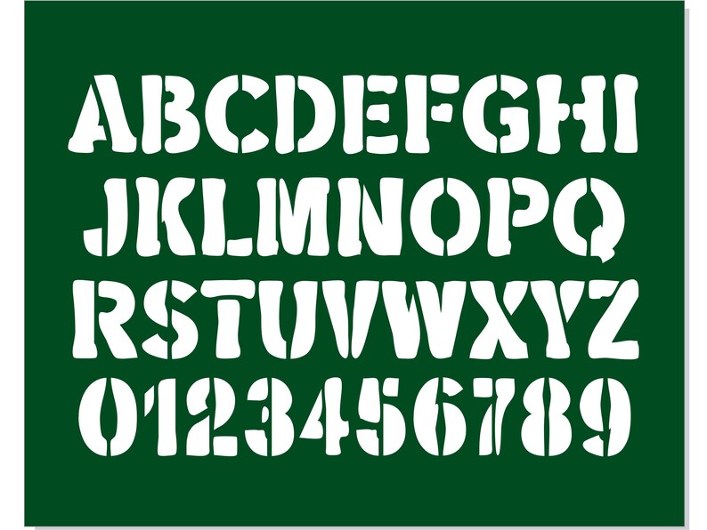 Army Stencil Font TTF, Stencil Font SVG Cricut, Stencil Military Font ...