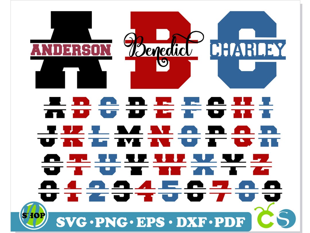 Sport Split Monogram SVG PNG, Split Monogram College Letters Svg, Split ...