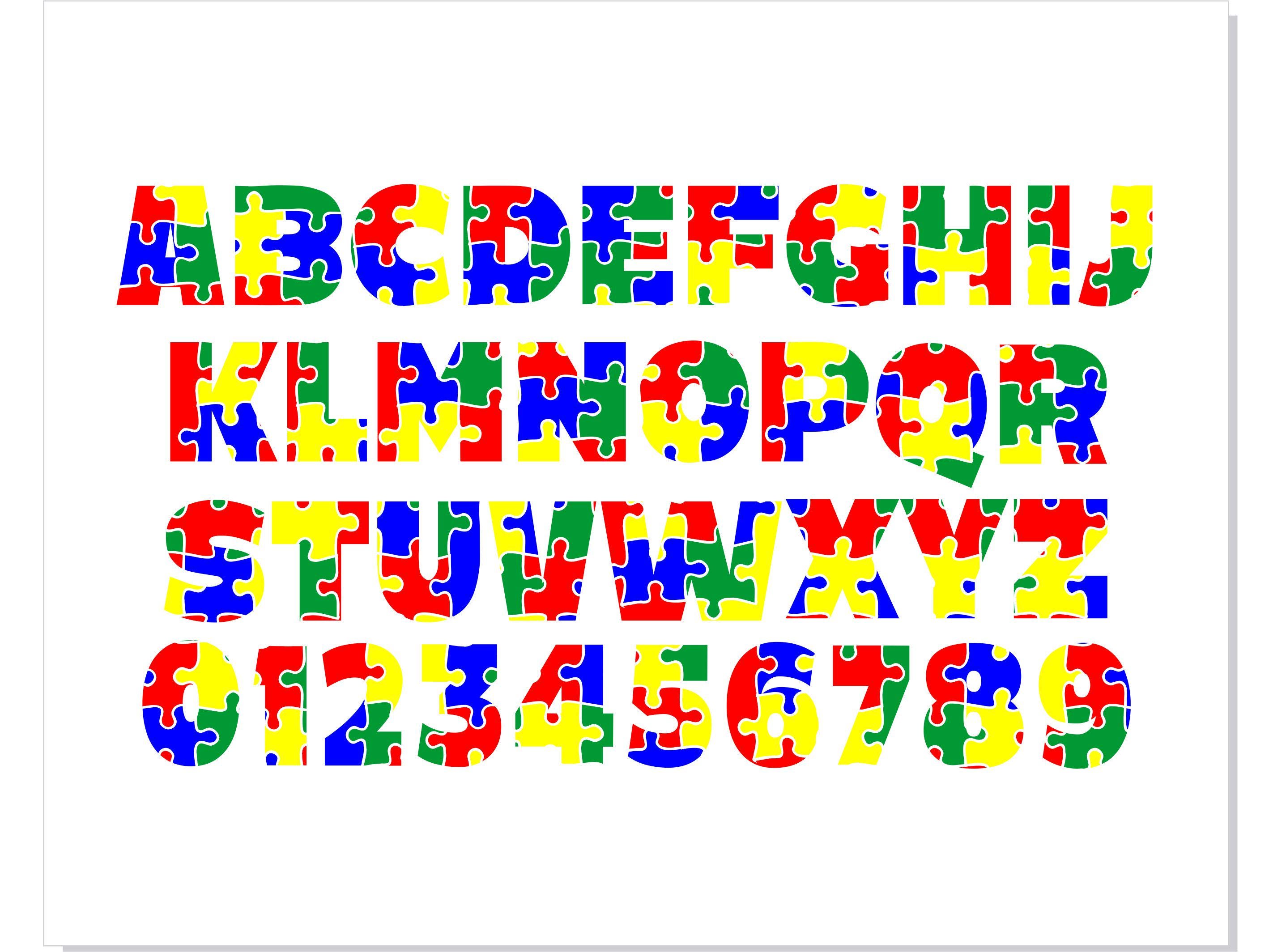 Autism Puzzle Font SVG, Puzzle Font PNG TTF, Puzzle Letters Svg, Puzzle ...