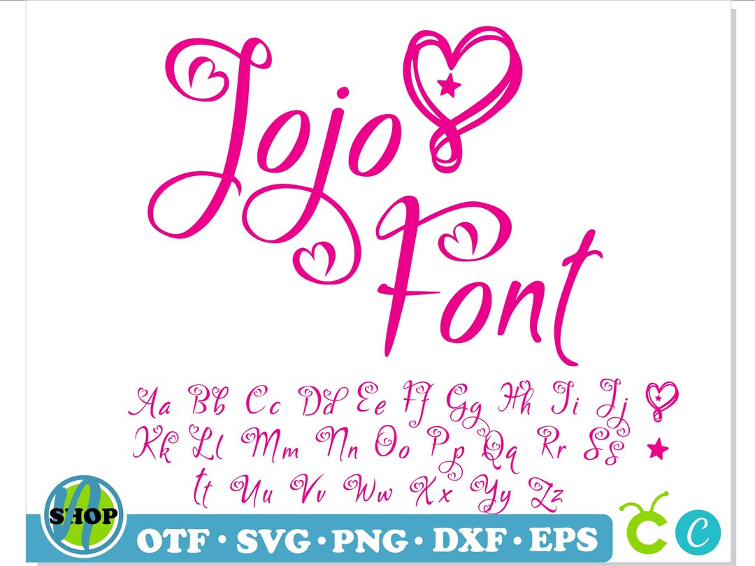 Jojo Font TTF, Jojo Letters Svg Png, Valentine Day Font, Heart Font ...