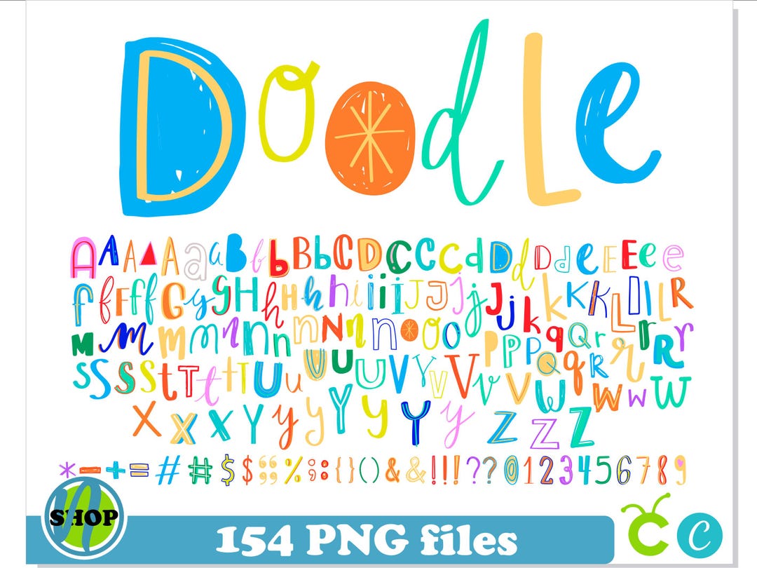Doodle Letters PNG Bundle | Doodle Font Png Bundle, Doodle Alphabet Png ...