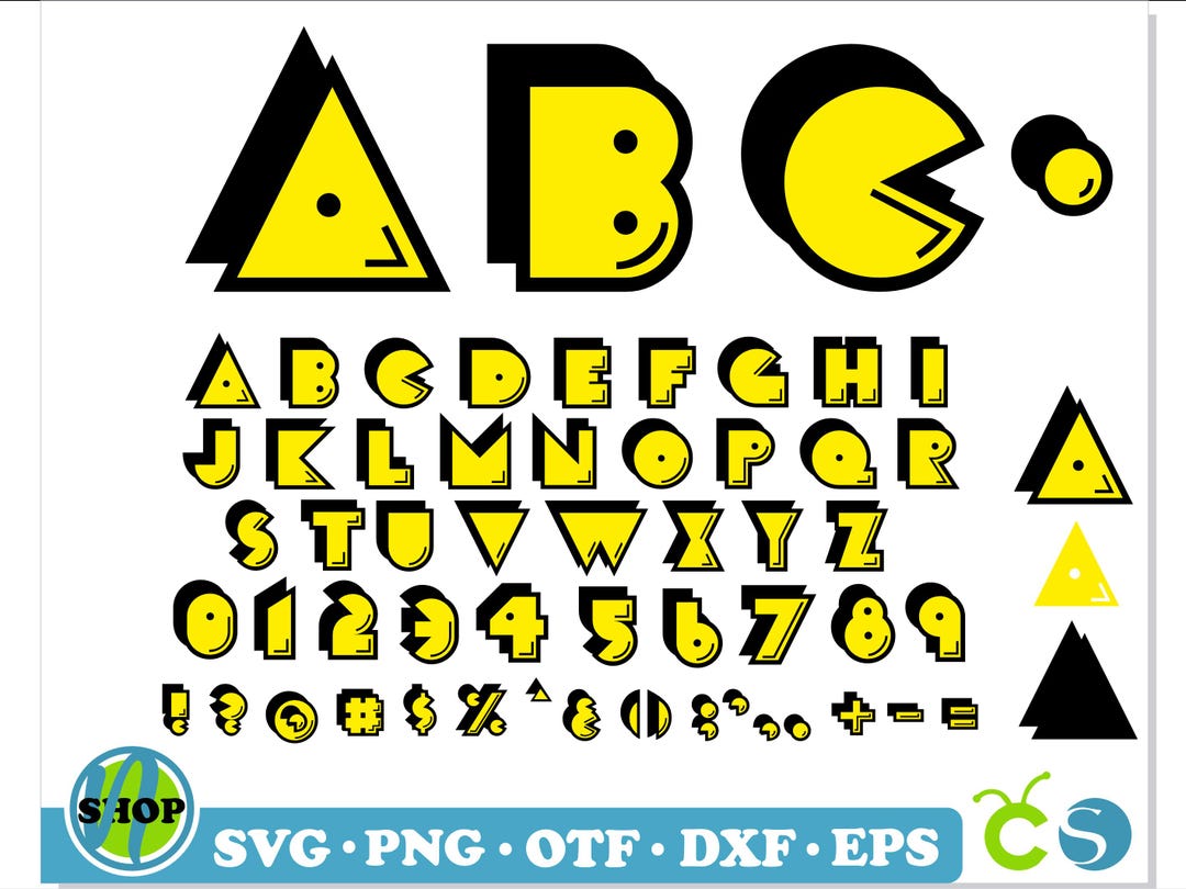Arcade Game Font SVG Cricut Layered, Game Font PNG, Game Svg, 80s Font ...