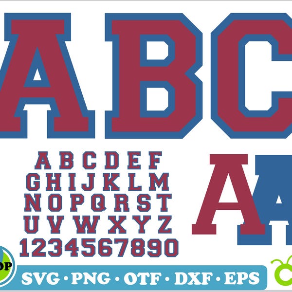 Varsity Red and Blue Font - Etsy