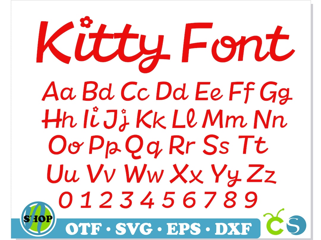 Kitty Font Svg, Kitty Font OTF, Kitty Font Svg Cricut, Kitty Letters ...